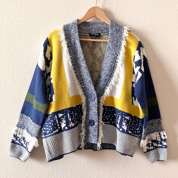 Attitudes by Renee | Sweaters | Attitudes By Renee Artsy Boho Geometric ...